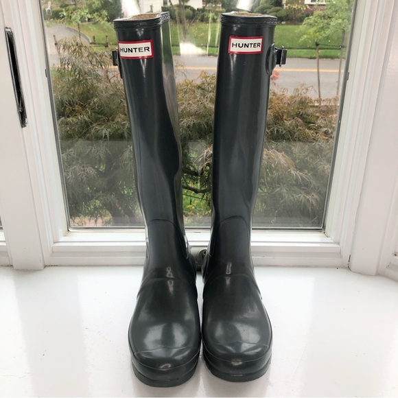 Hunter | Shoes | Hunter Gray Knee High Rubber Rain Boots 8 | Poshmark